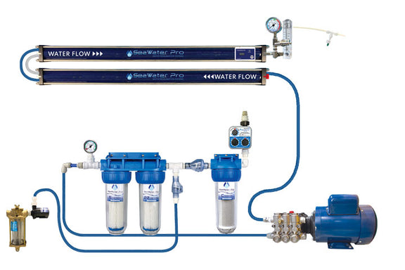 Watermaker: 40 GPH Dual Membrane, AC 110-220 V. 970 W. | SeaWater Pro
